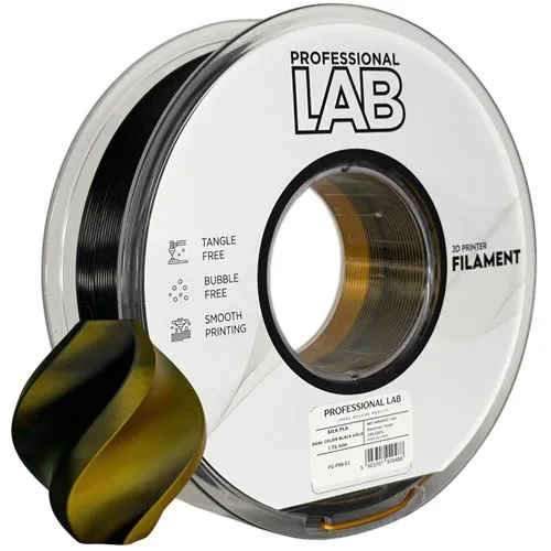 PLA Silk Dual Color Black Gold Prof Lab 1Kg - 3DMat